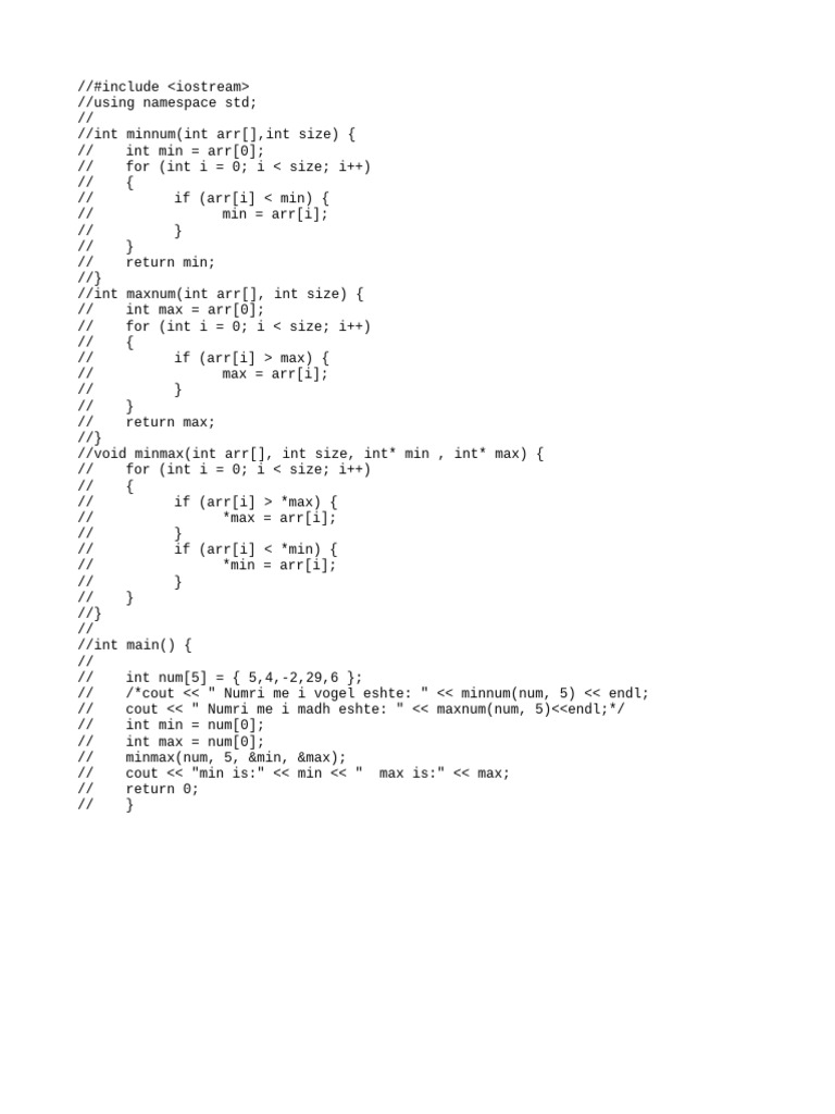 C++ Min and Max Array Functions | PDF | Teaching Methods & Materials