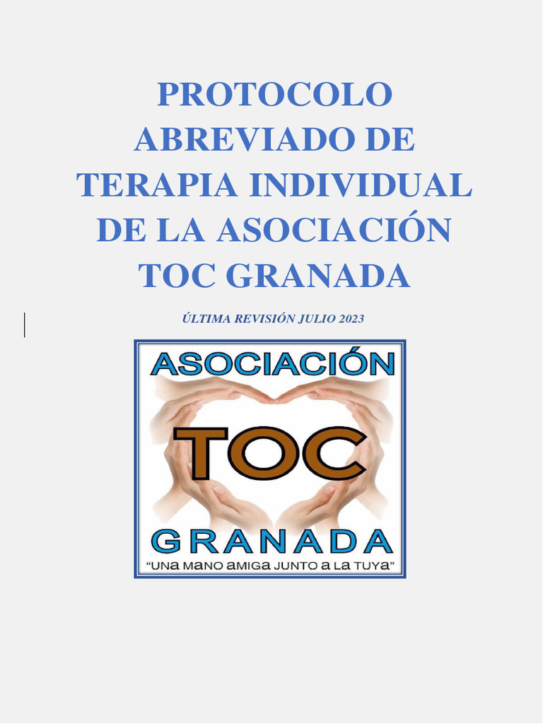 Protocolo de Toc | PDF | Desorden obsesivo compulsivo | Terapia de ...