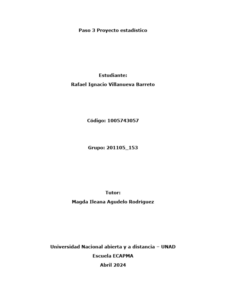 Paso 3 Proyecto Estadístico Rafa | PDF | Cigosidad | Distribución Cuadrada Chi