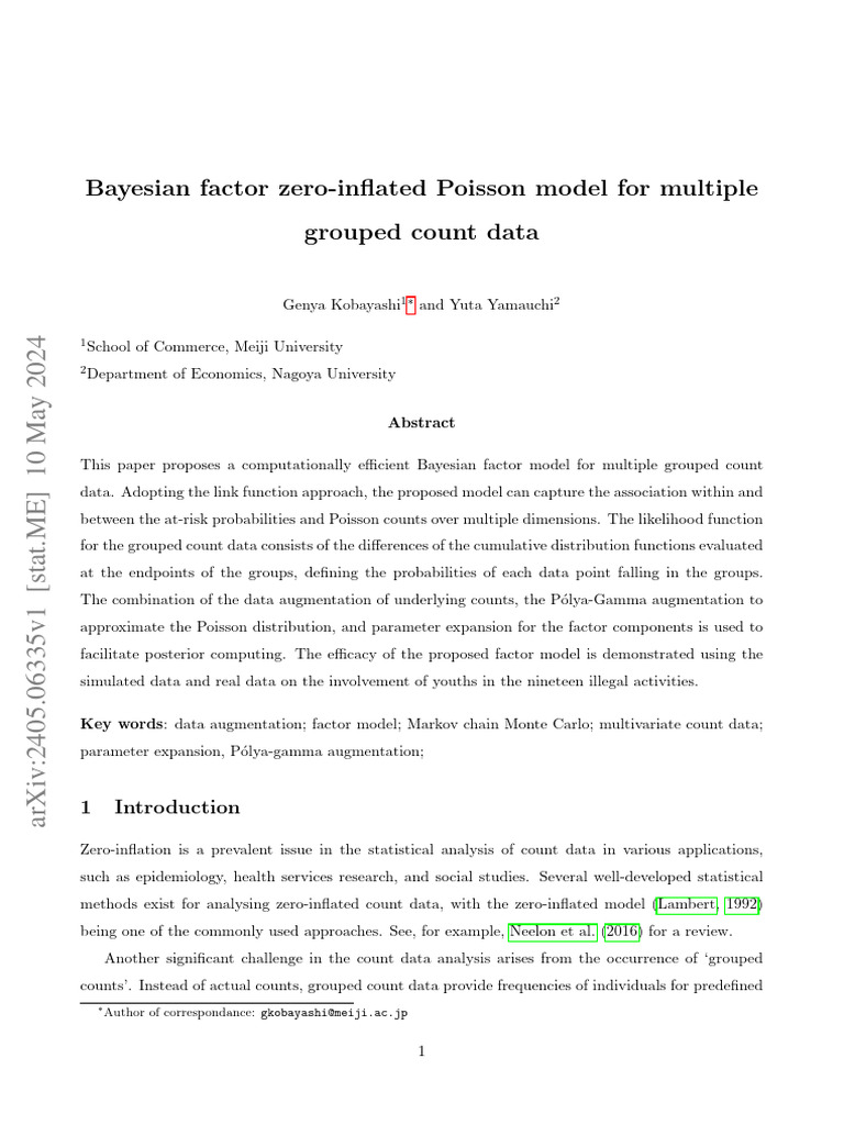 Bayesian Model for Grouped Count Data | PDF | Poisson Distribution | Teaching Mathematics