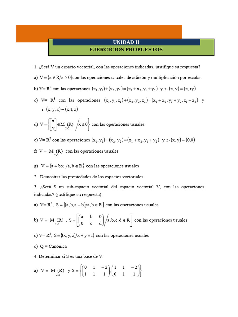 Ejercicios - Calculo Numerico | PDF | Base (álgebra lineal) | Matemáticas