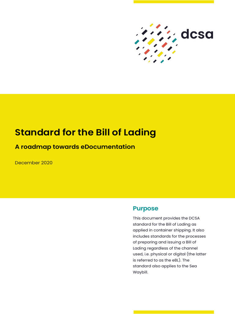 Standard For Bill of Lading v1.0 FINAL | PDF | Cargo | Containerization