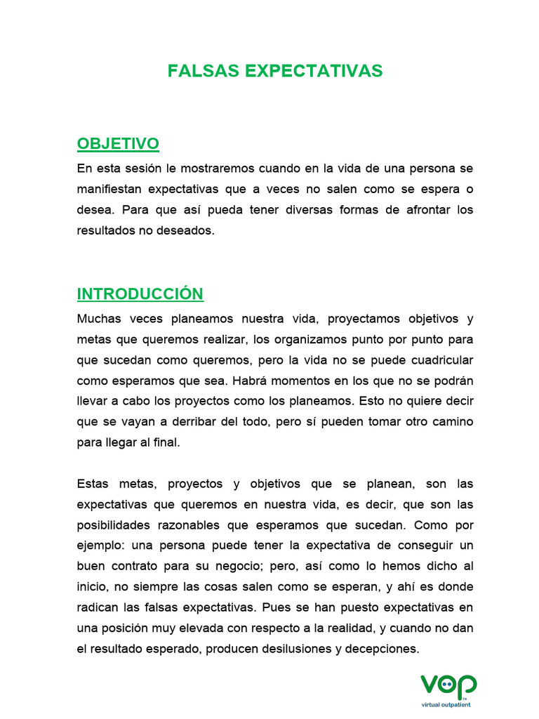 Falsas Expectativas | PDF | Relaciones personales, crianza y desarrollo ...