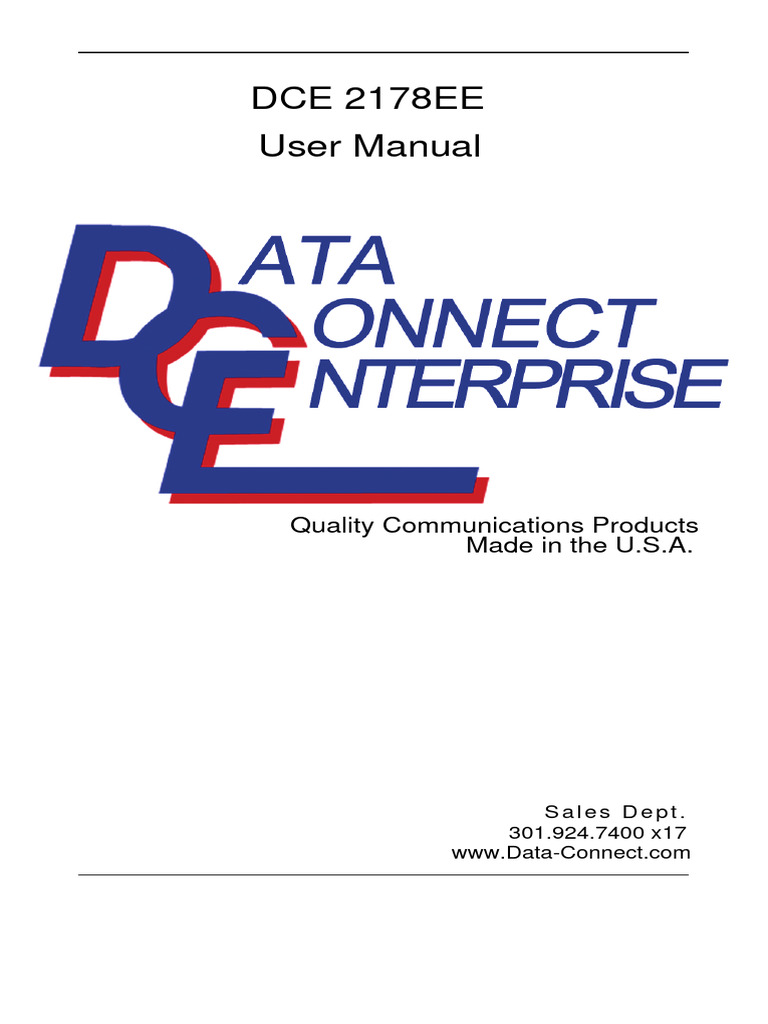 Dce 2178ee Manual | PDF | Duplex (Telecommunications) | Physical Layer ...