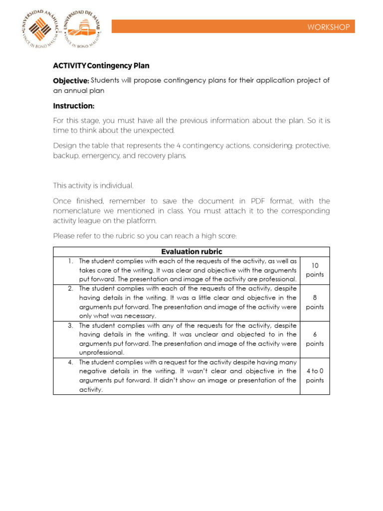 Student Contingency Planning | PDF
