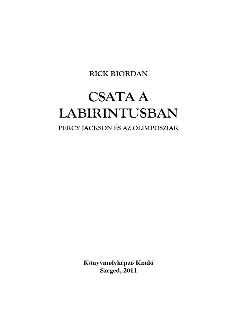 Rick Riordan Percy Jackson És Az Olimposziak 04 Csata A