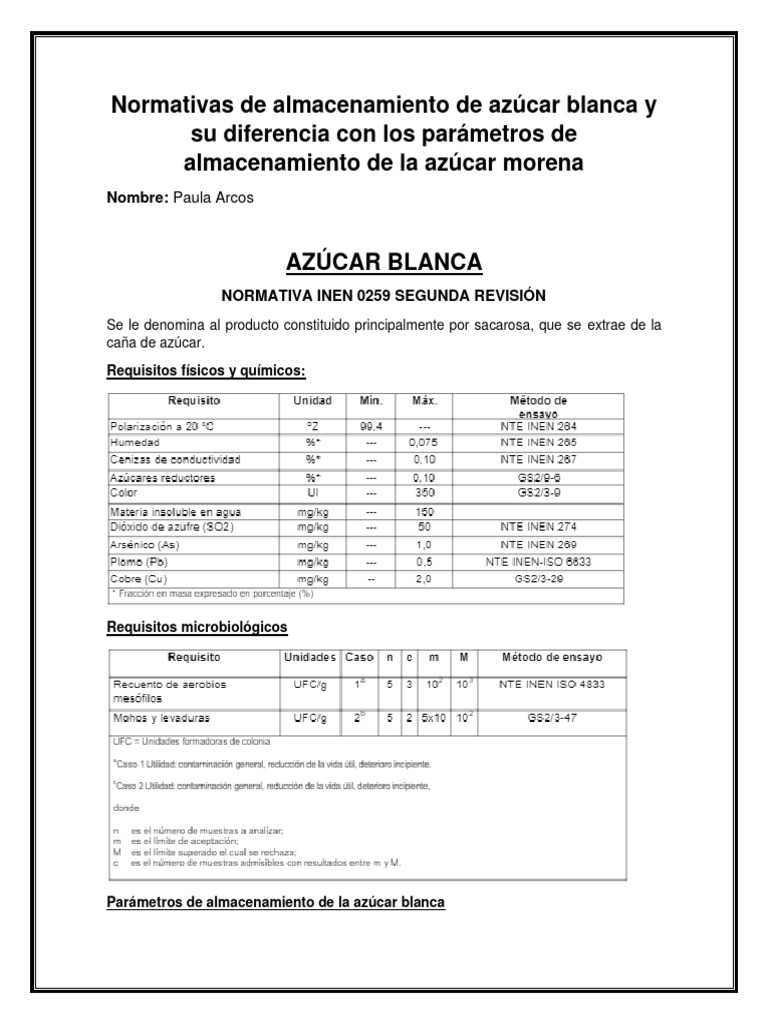 Normativas de Almacenamiento de Azúcar | PDF | Análisis de Riesgo y ...