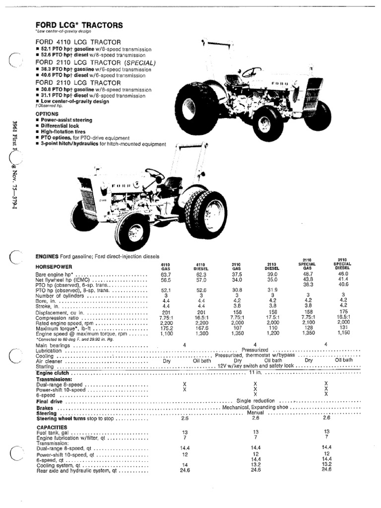 Ford LCG Tractors Info | PDF