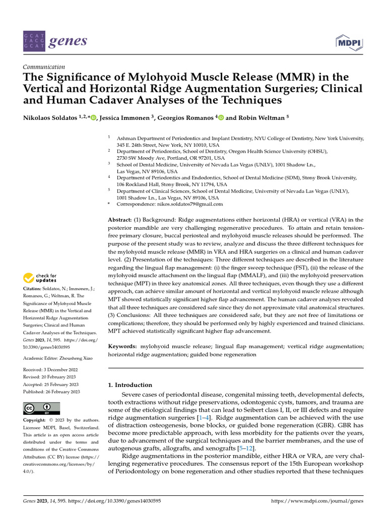 Desinsercioon Del Milohiodeo en GBR | PDF | Anatomy | Mouth