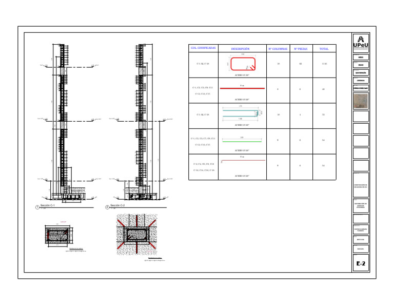 E-2 Detalle de Acero en Columnas V1 | PDF
