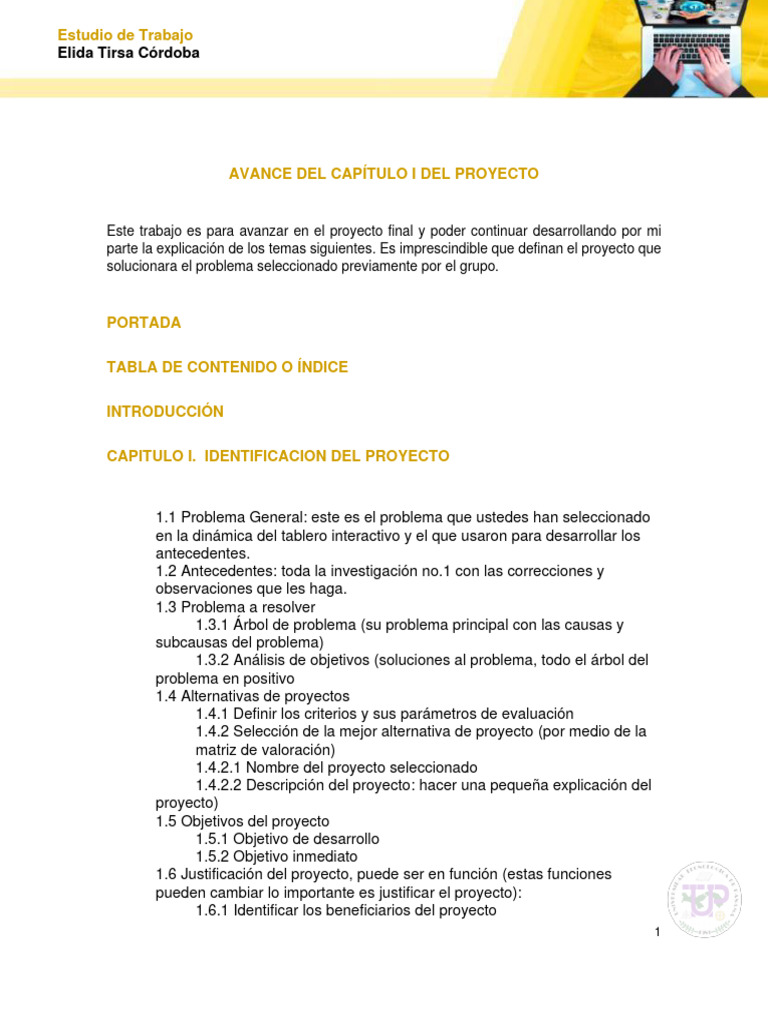 Capitulo I Identificación Del Proyecto | PDF | Bibliografía
