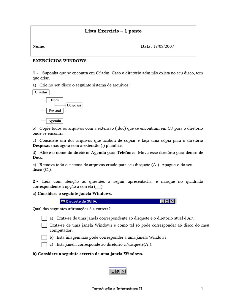 Lista_exercicio_Introducao_informatica | PDF | Diretório (informática ... Lista_exercicio_Introducao_informatica | PDF | Diretório (informática ...