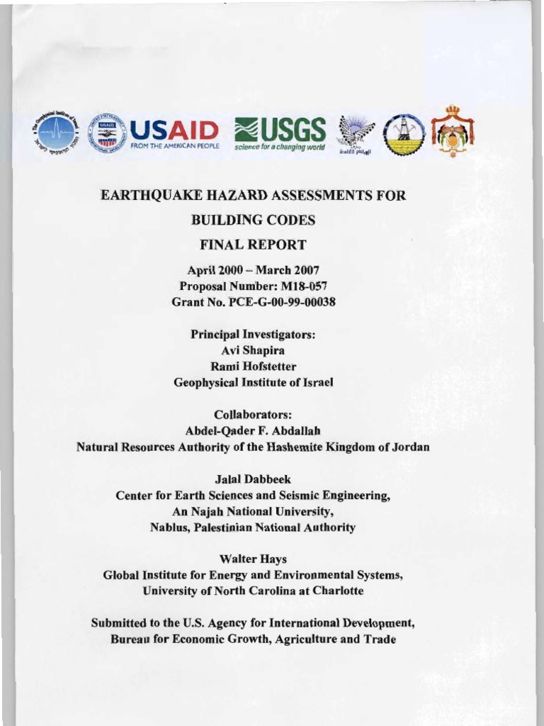 Earthquake Hazard Assesments For Building Codes - Final Report | PDF ...