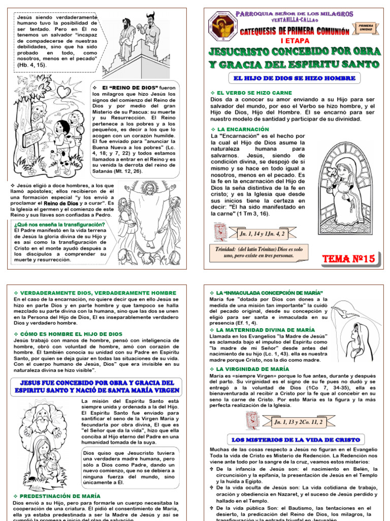 15 tema-JESUCRISTOCONCEBIDO POR OBRA Y GRACIA DEL E. SANTO | PDF | María, madre de Jesús | Jesús