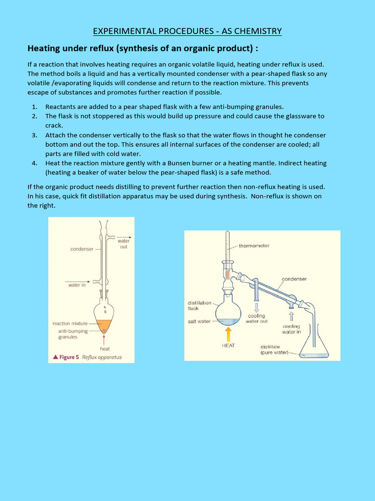 Experimental Procedures Organic | PDF | Solubility | Filtration