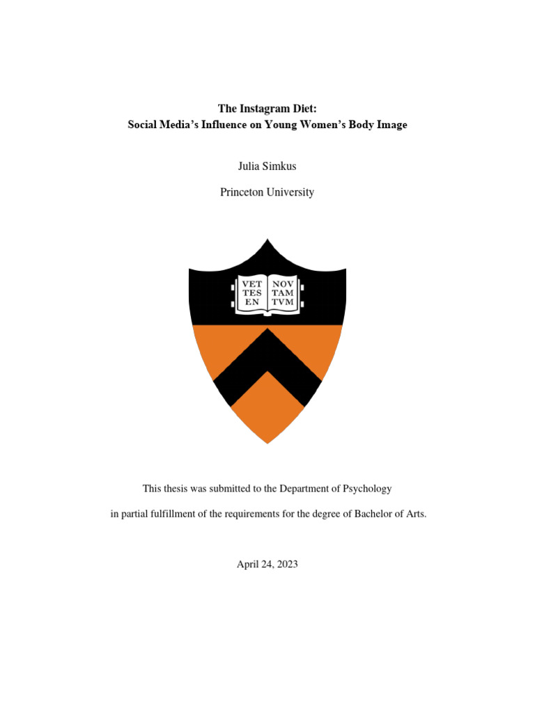 Senior Thesis | PDF | Body Image | Social Media