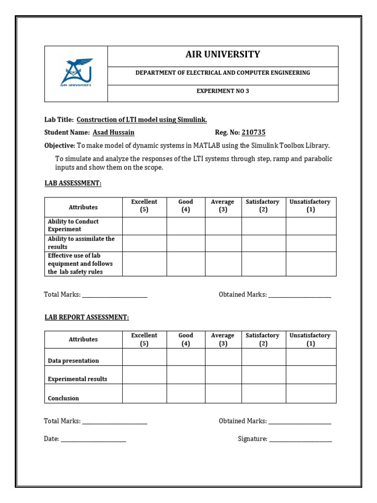 Cs Lab 3 Pdf Matlab Simulation