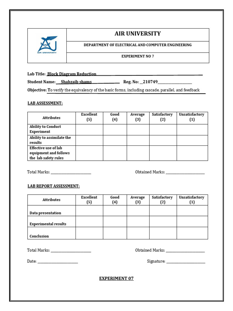 CS Experiment 07 | PDF | Feedback | Matlab