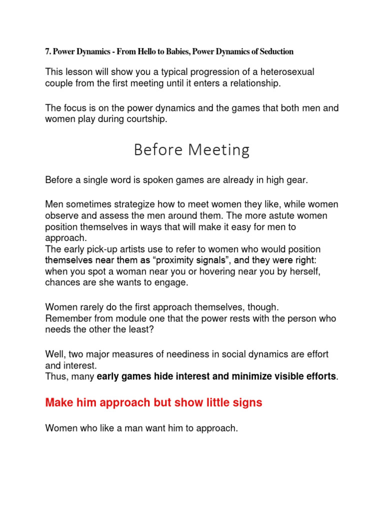 Power Dynamics in Courtship Explained | PDF | Seduction | Aggression