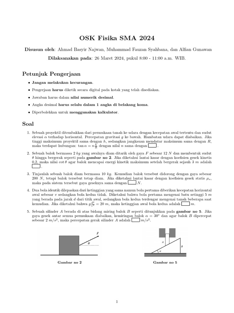 Soal Osk Fisika Sma 2024 | PDF