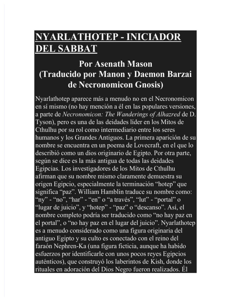 PDF Nyarlathotep Caos Compress | PDF | Cthulhu | HP Lovecraft