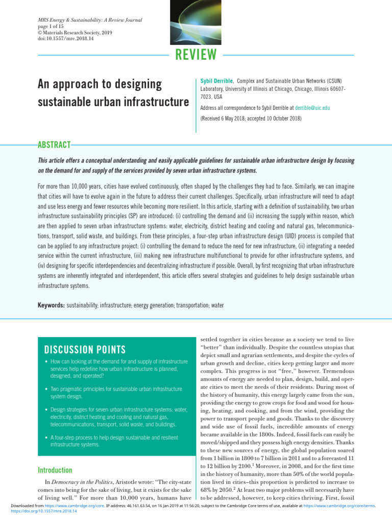 Sustainable Urban Infrastructure Design Guide | PDF | Energy ...