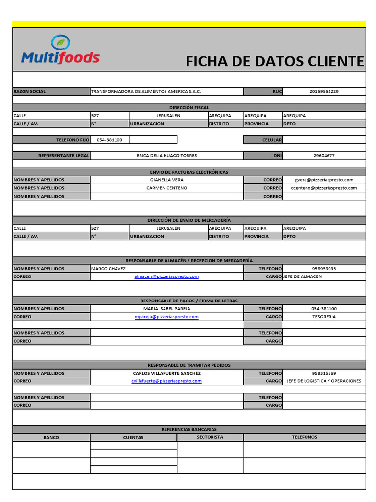 Ficha de Datos | PDF | Industrias de servicio | Business