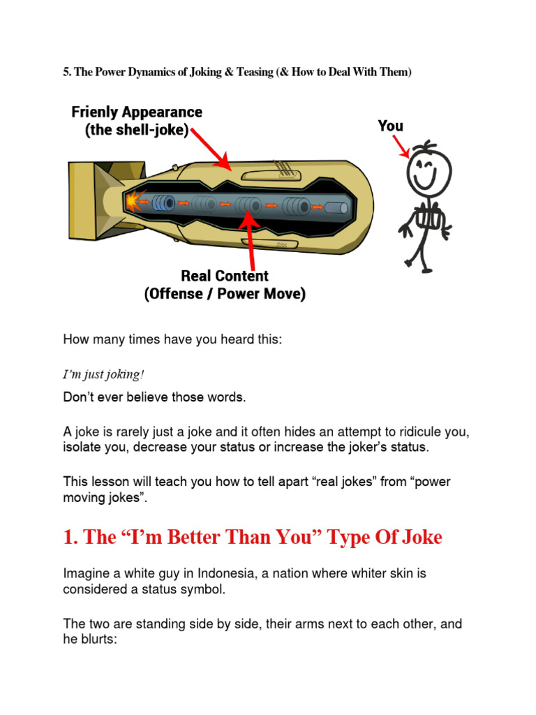 The Power Dynamics of Joking & Teasing (& How To Deal With Them) | PDF ...