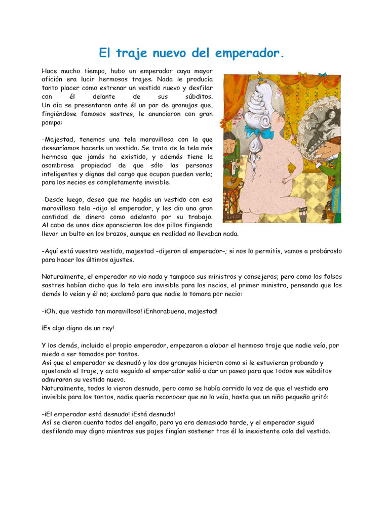 El Traje Nuevo Del Emperador | PDF | Clásicos