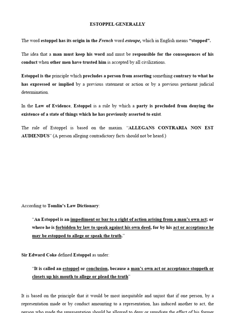 Lecture_Estoppel | PDF | Estoppel | Leasehold Estate