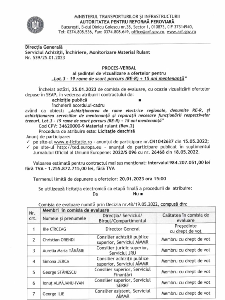PV nr.539 - 25.01.2023 Vizualizare - Oferte - Lot.3 (Semnat) | PDF