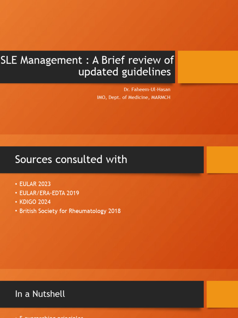 SLE Management | PDF | Therapy | Health Care