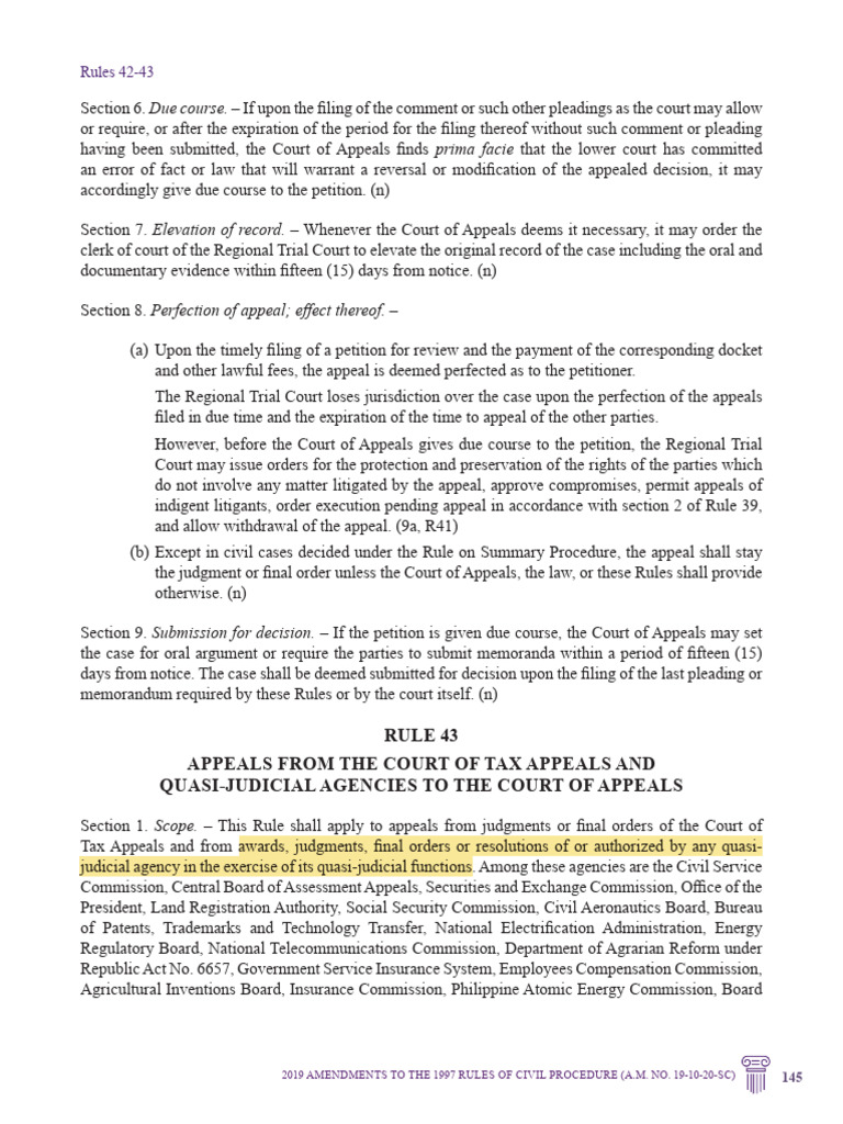 Rule 43, ROC | PDF | Appeal | Lawsuit