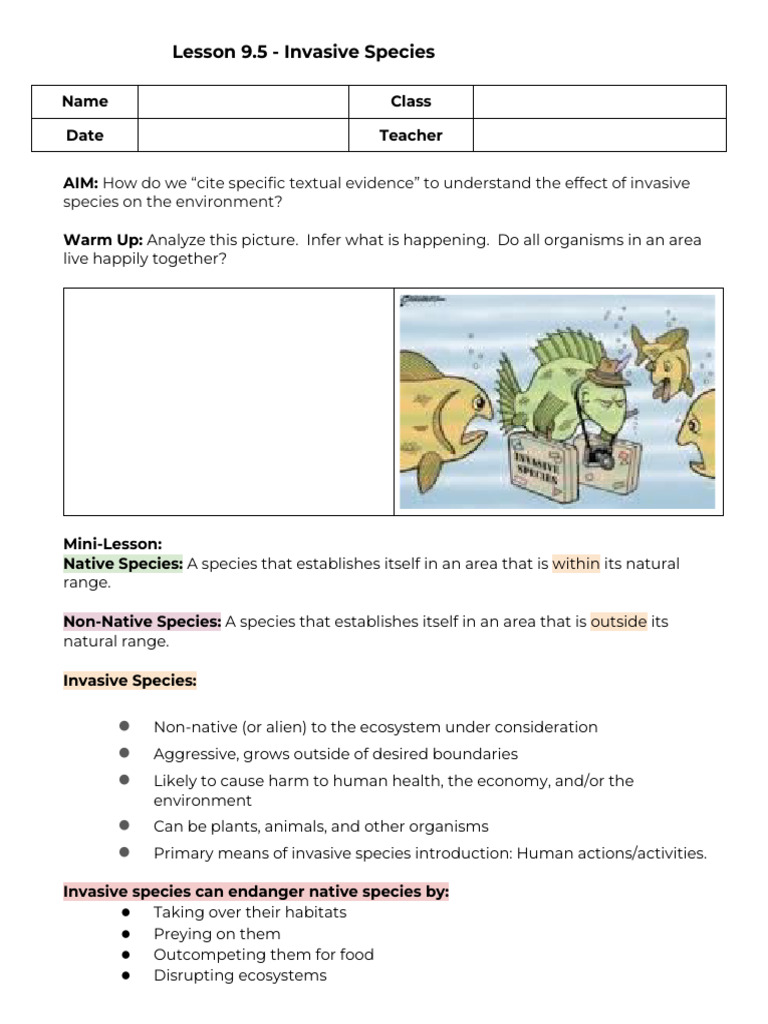 Yan Han Shao - 9.5 Invasive Species Work Period | PDF | Invasive ...