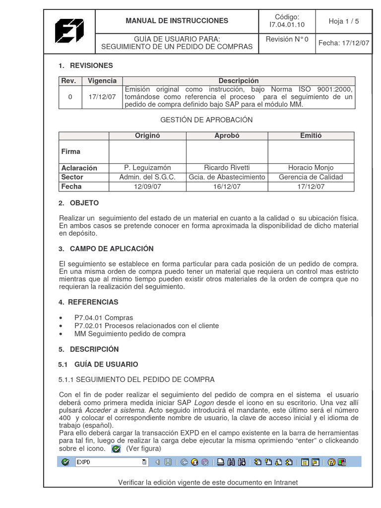 Mm-9-Seguimiento de Un Pedido de Compras | PDF | Importar | Informática