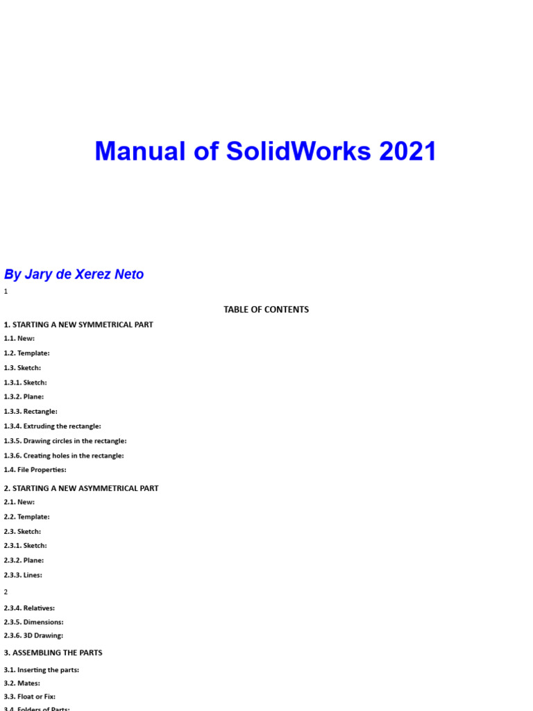 SolidWorks 2021 User Manual Guide | PDF | Button (Computing) | Icon ...