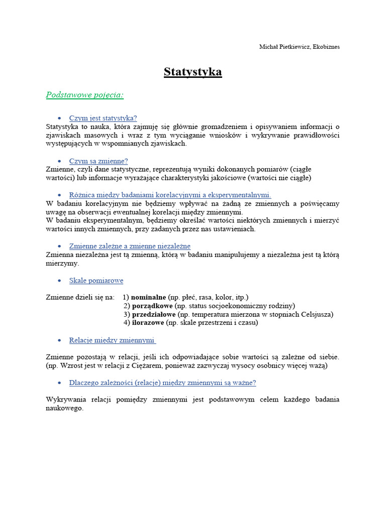 Statystyka | PDF