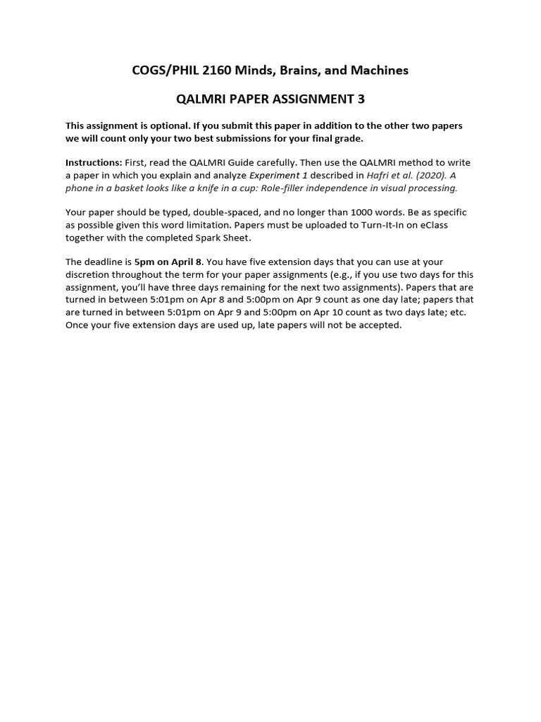 QALMRI Paper 3 Instructions | PDF