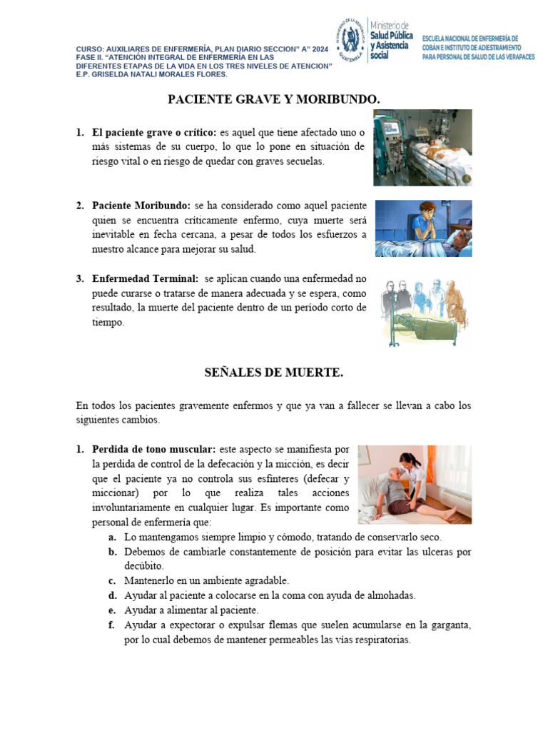 Atención Integral en Pacientes Moribundos | PDF | Muerte | Enfermería