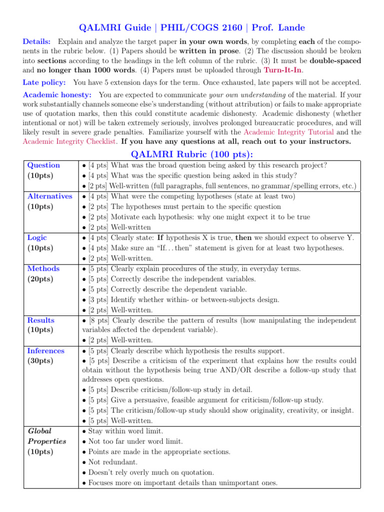 QALMRI Guide | PDF | Hypothesis | Experiment
