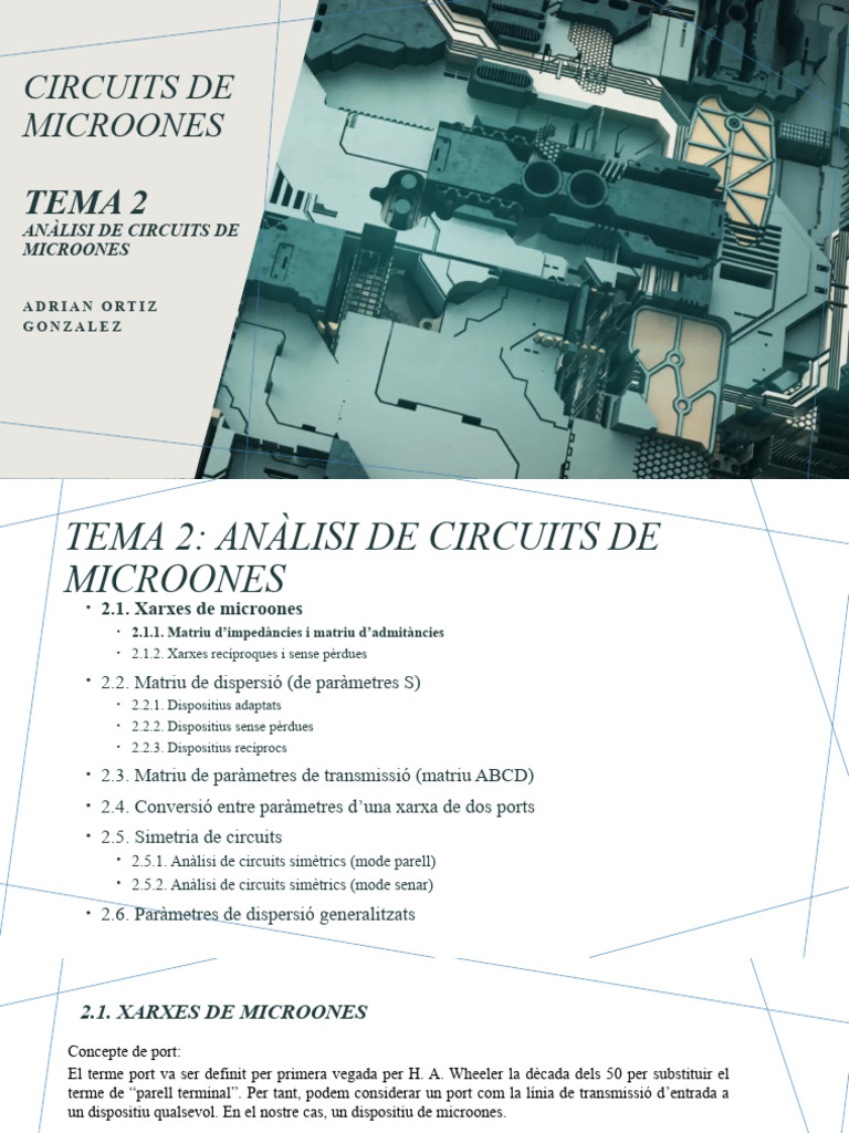 TEMA 2 - Anàlisi de Circuits de Microones | PDF