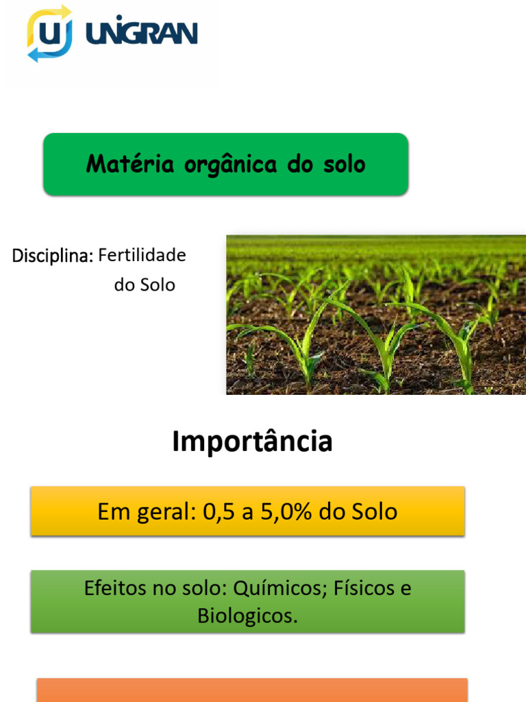 aula 3 - MOS (2) (1) | PDF | Solo | Ciências naturais