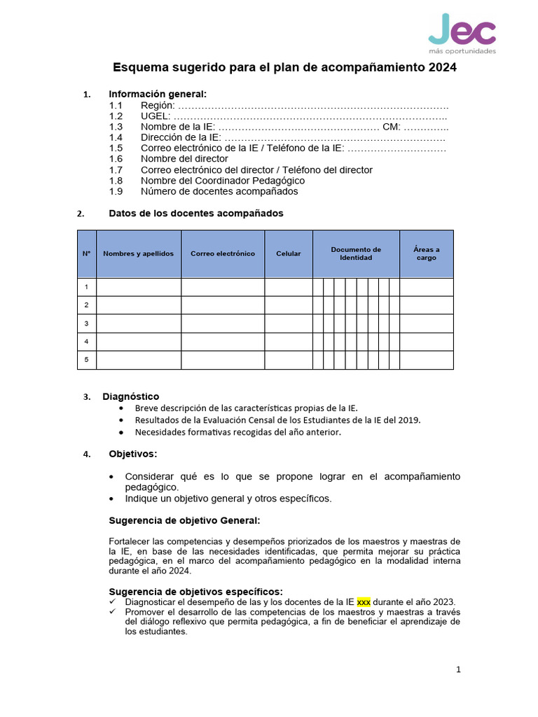 CP Plan de Acompa Amiento SUGERIDO | PDF | Maestros | Evaluación