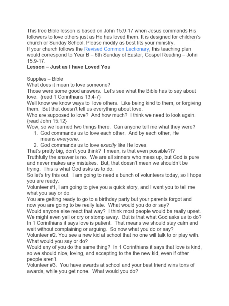 This Free Bible Lesson Is Based On John 15 | PDF | Gospel Of John ...