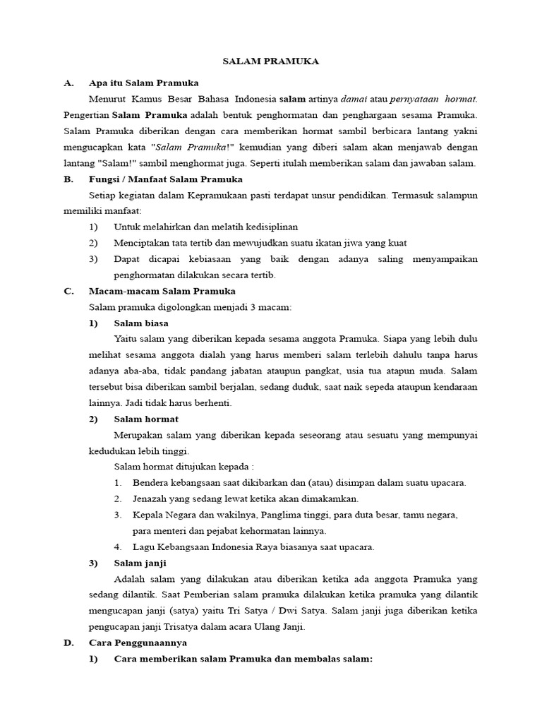 Salam Pramuka | PDF