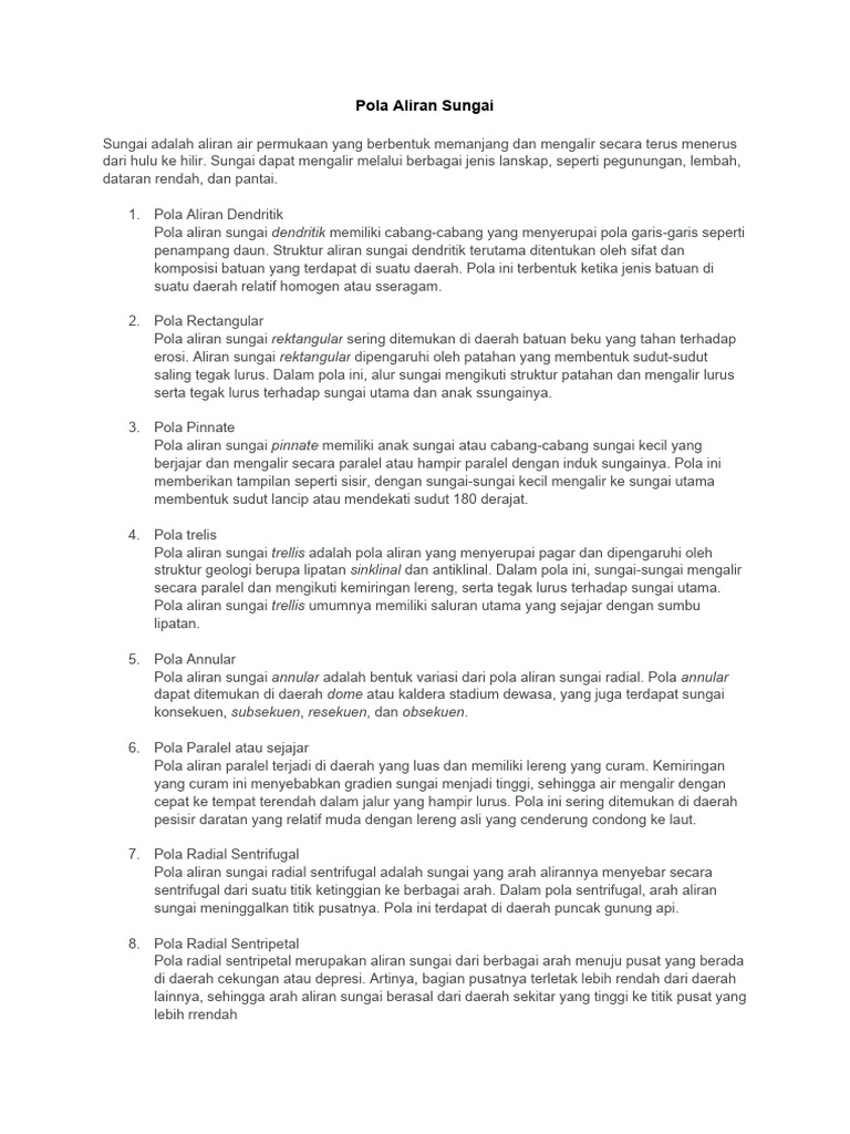 Pola Aliran Sungai | PDF