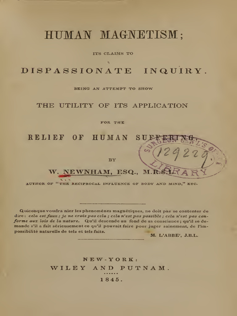 1845 Newnham Human Magnetism | PDF | Truth | Reason