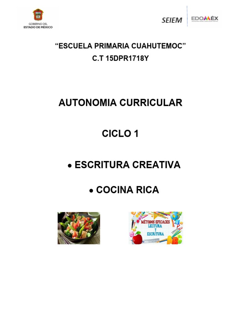 Portadas de Autonomía Curricular | PDF