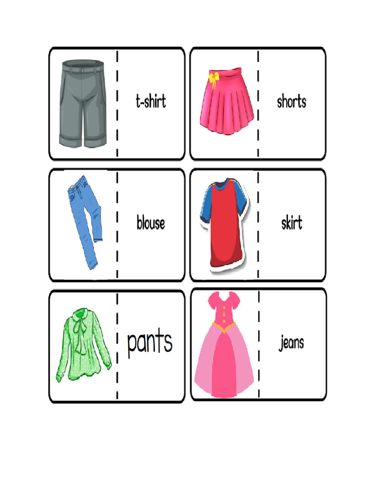 Clothes Vocabulary Flashcards | PDF
