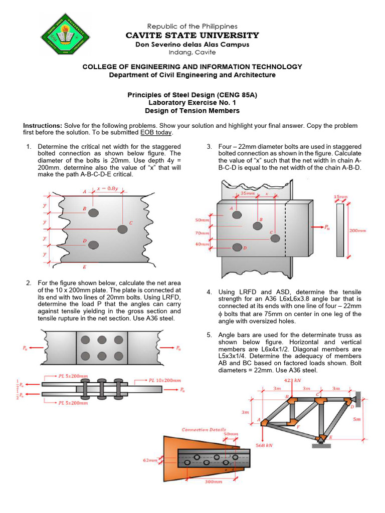 01 Design of Tension Members | PDF | Structural Engineering ...